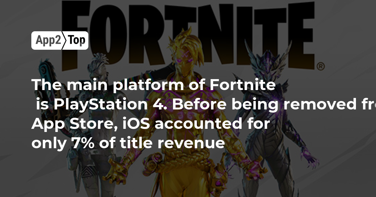 Fortnite’s main platform is PlayStation 4. Before being removed from ...
